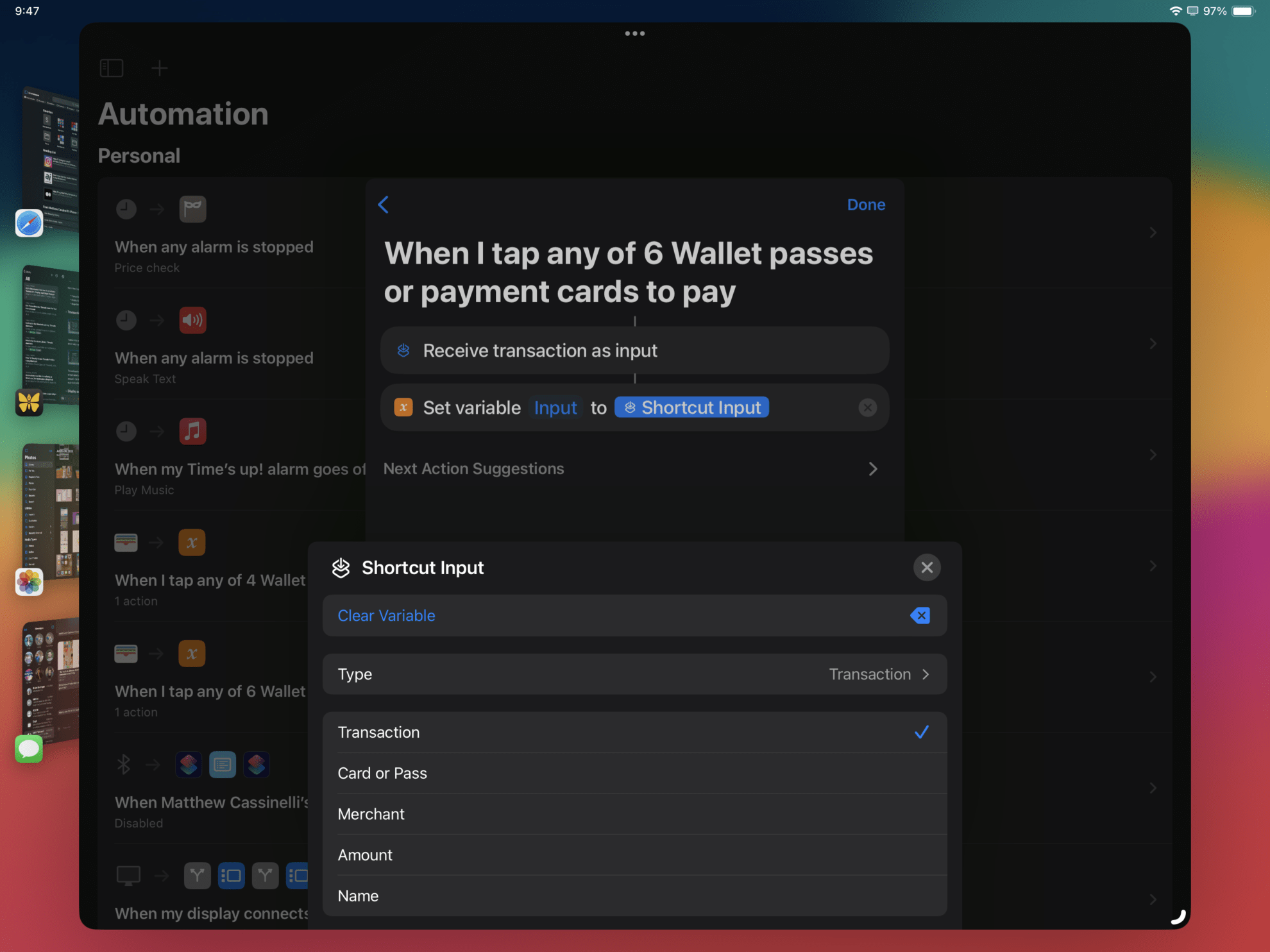 Shortcuts has new Automations in iOS 17 and iPadOS 17: Transaction, Display, & Stage Manager ...