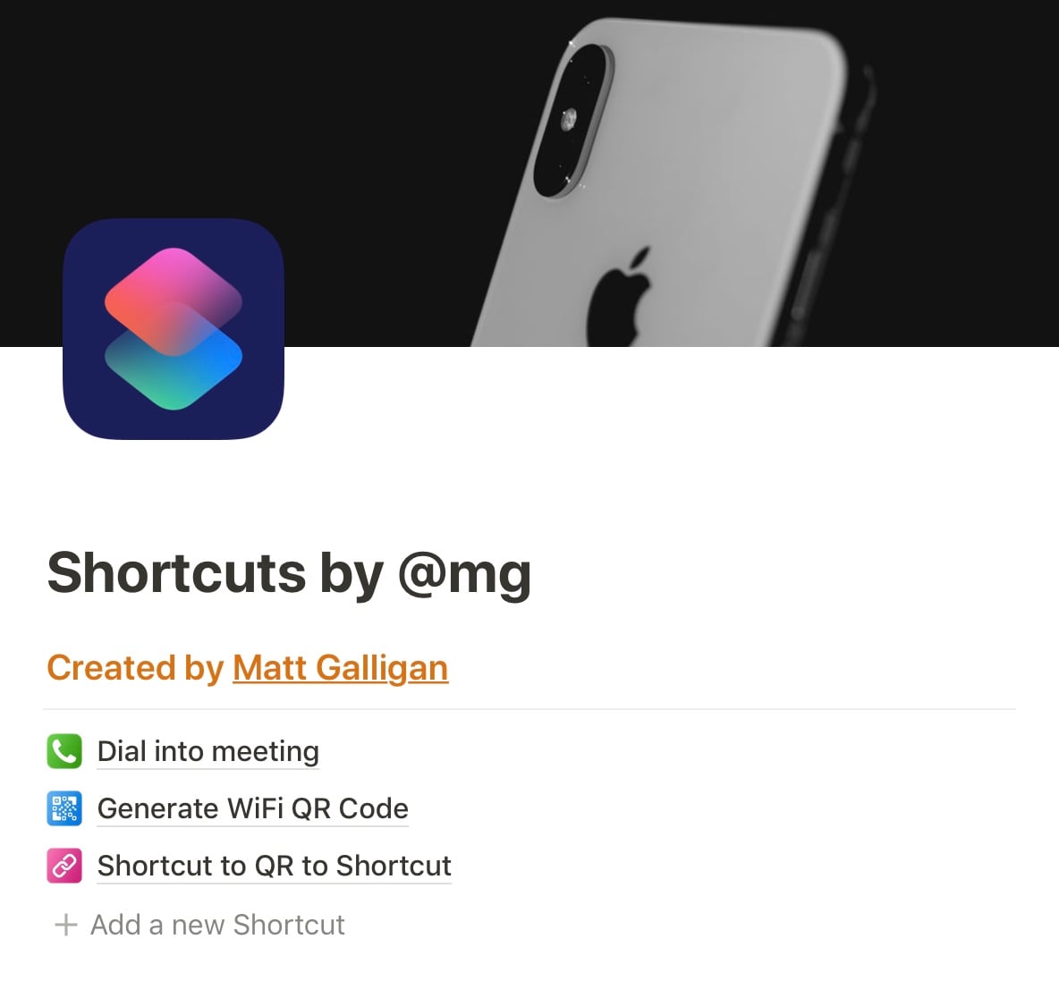 Matt Galligan’s Shared Shortcuts on Notion – Matthew Cassinelli