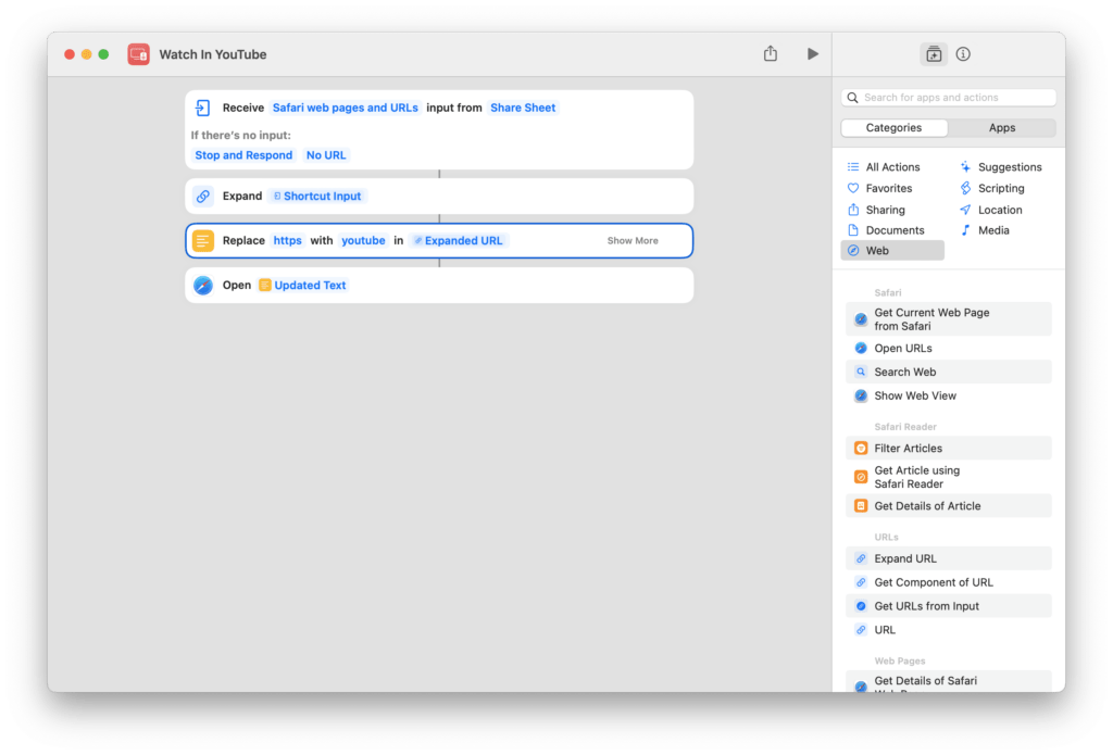 Shortcut to redirect YouTube links into the iOS app » – Matthew Cassinelli