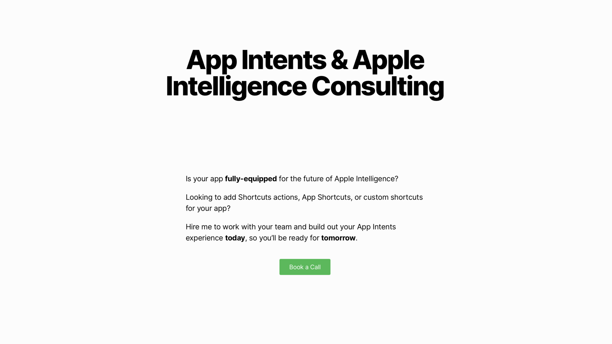 New App Intents and Apple Intelligence Consulting Availability – Matthew Cassinelli