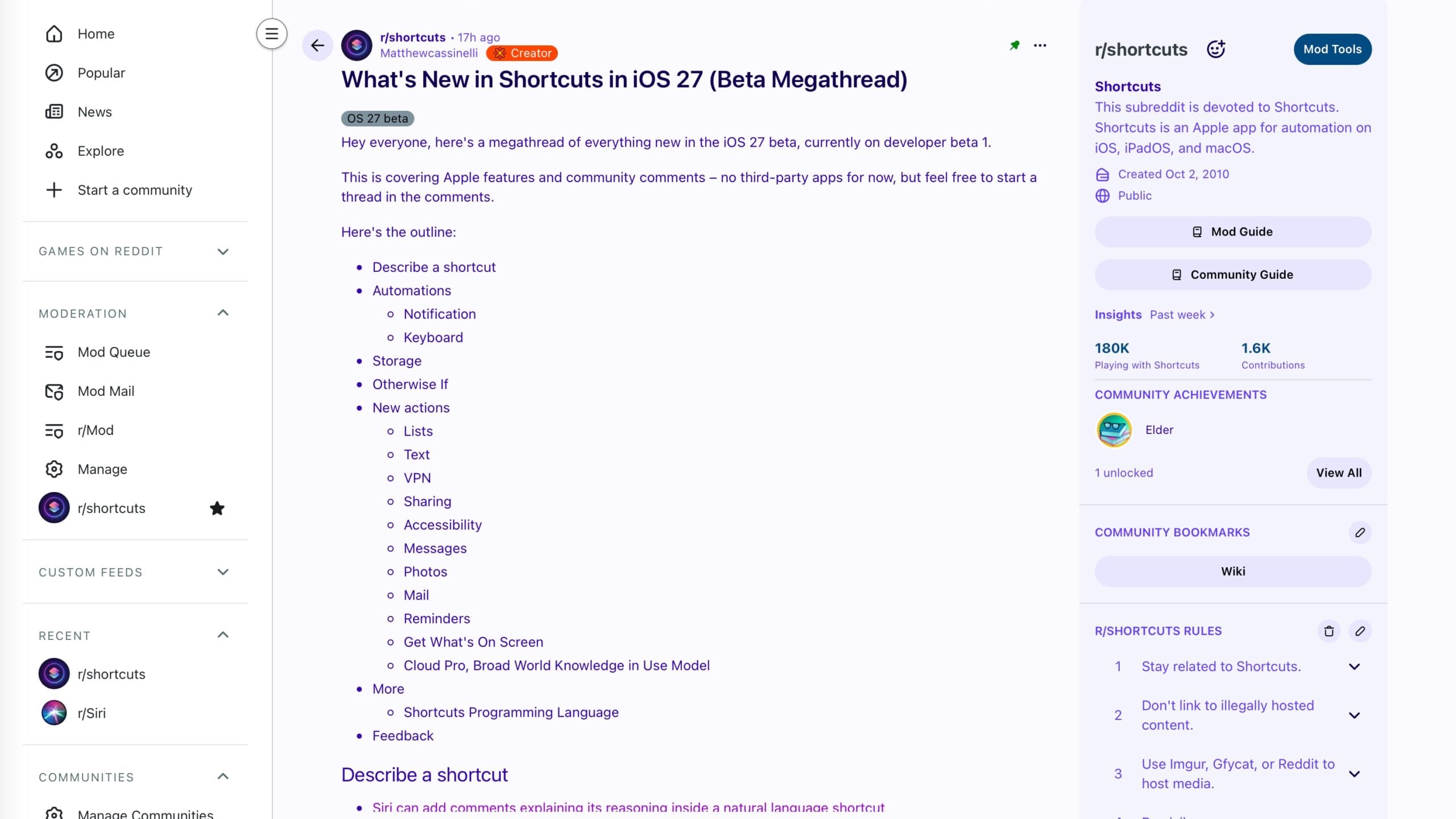 Reddit Megathread: What’s New in Shortcuts in iOS 27 – Matthew Cassinelli