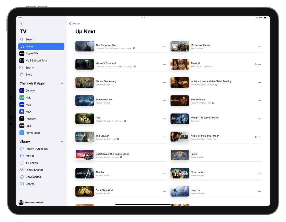 Apple Adds Dedicated View for Up Next in TV App – Matthew Cassinelli